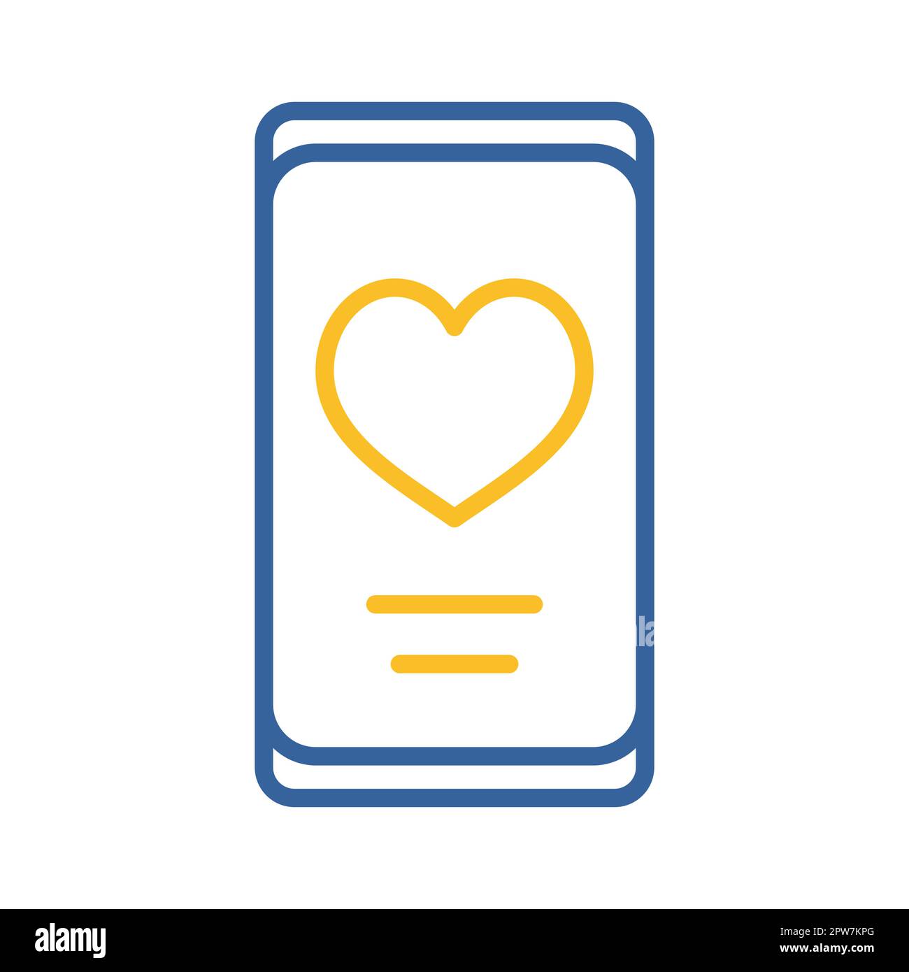 Heart smartphone icon, romantic telephone call Stock Vector Image & Art ...