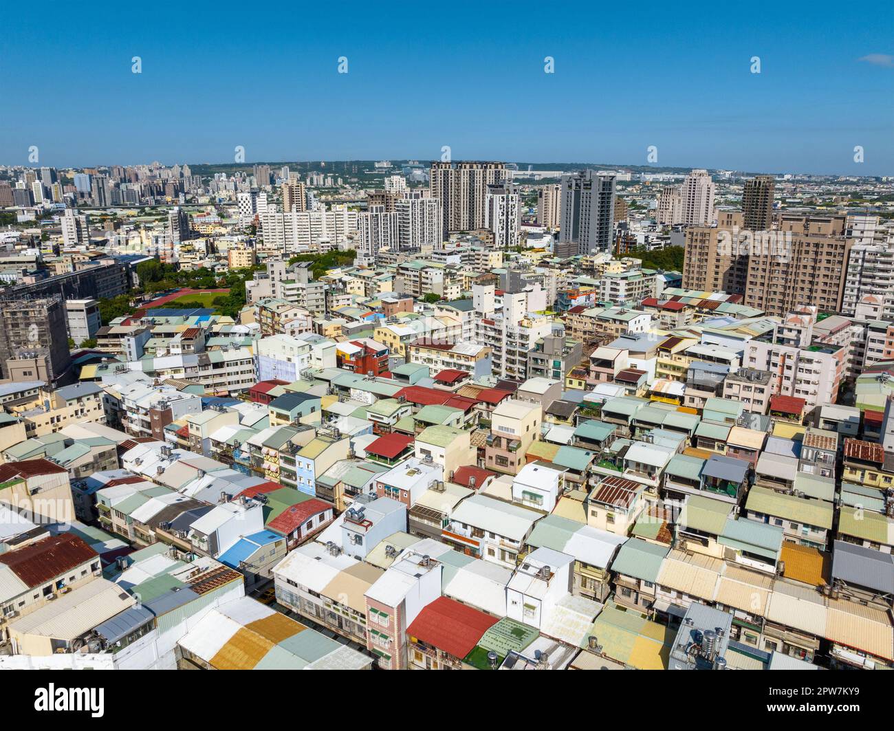 Taichung, Taiwan 24 October 2022: Aerial view of Taichung city Stock ...