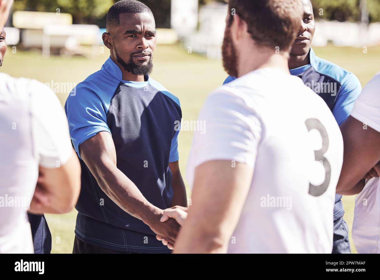 Sports team shaking hands after game hi-res stock photography and ...