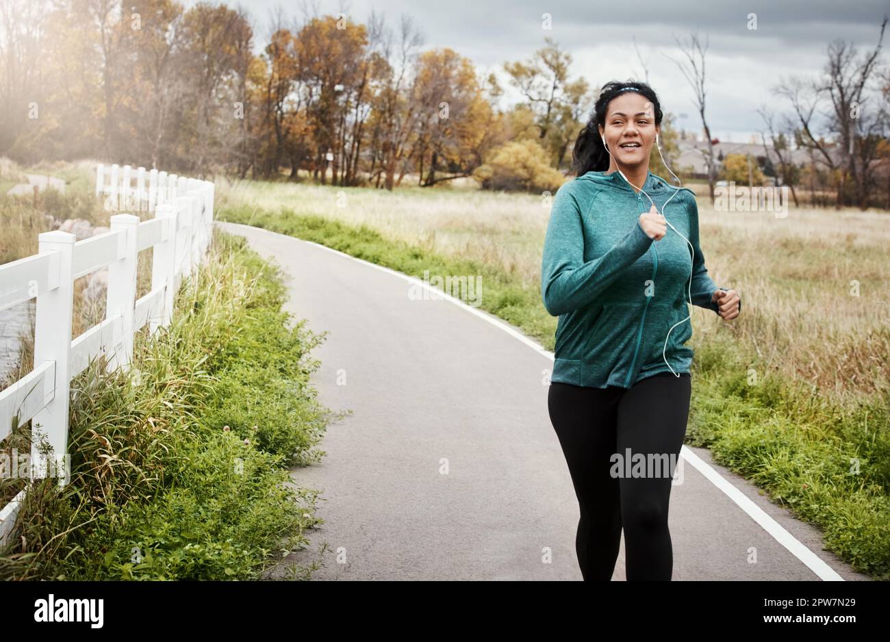 The best run is ran with your heart. an attractive young woman going ...