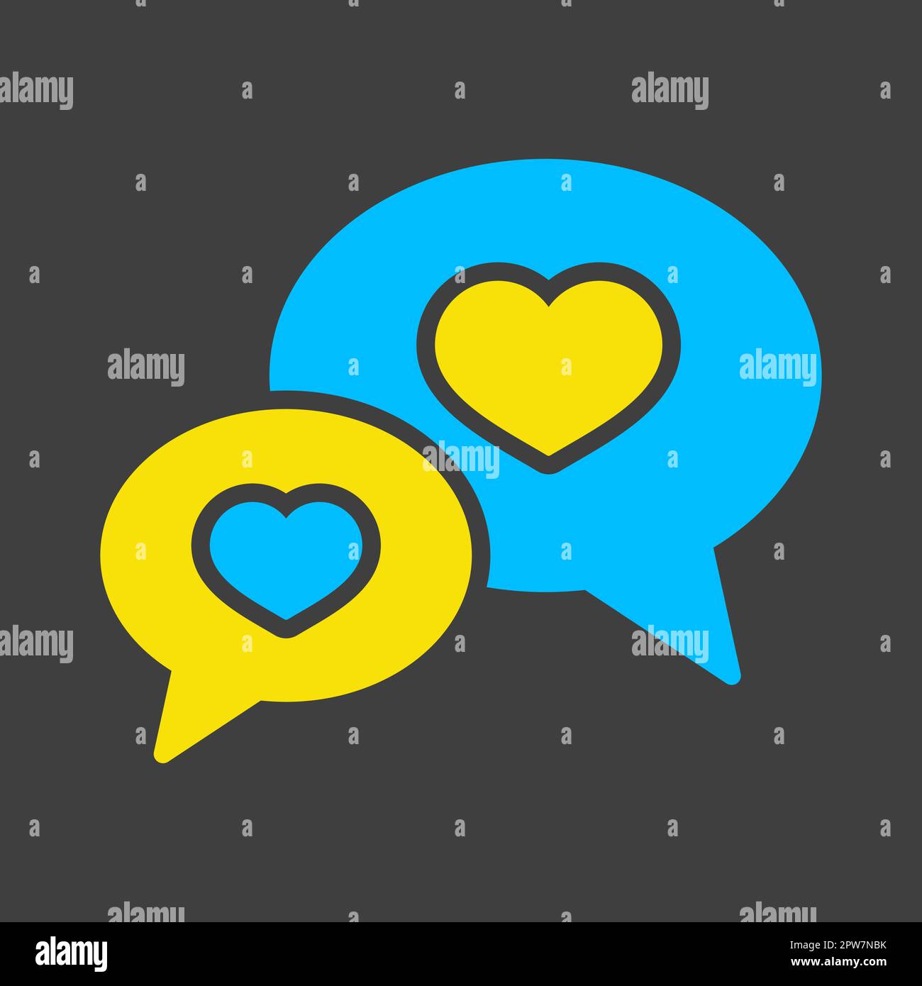 Speech bubbles heart icon. Happy Valentines Day Stock Vector Image ...