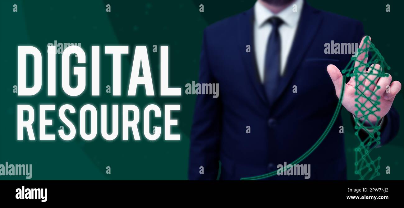 Sign displaying Digital Resource, Word Written on content that ...