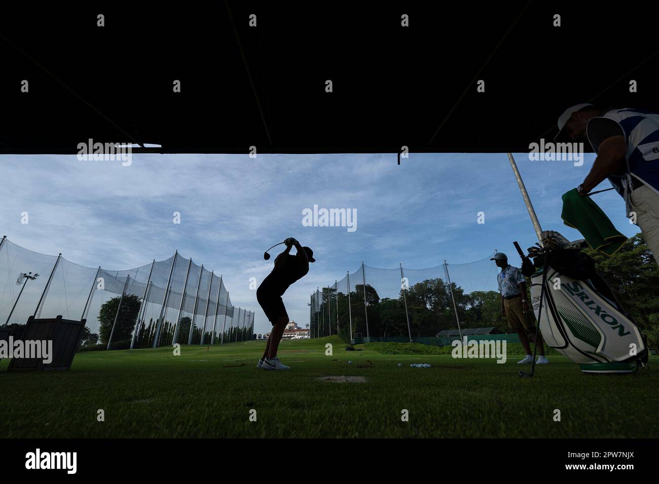 Captain Brooks Koepka of Smash GC is seen on the driving range before ...