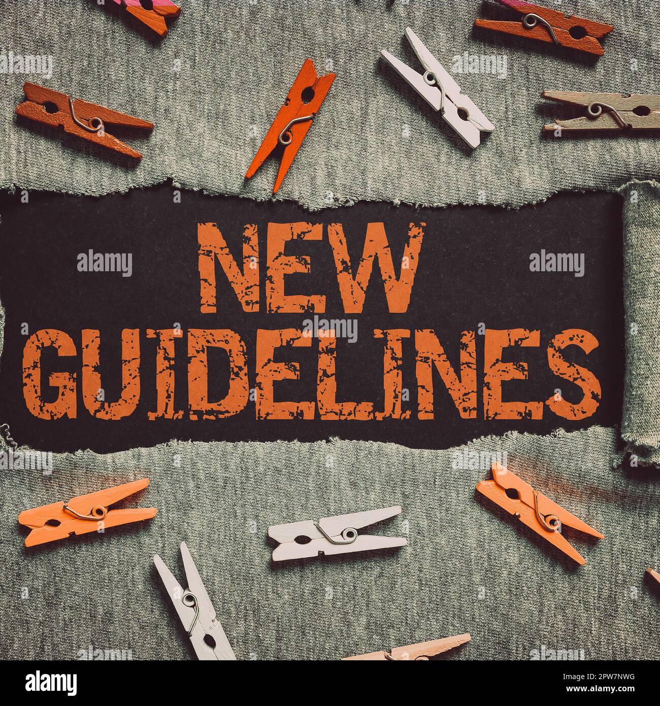 Text caption presenting New Guidelines, Concept meaning a new list of ...