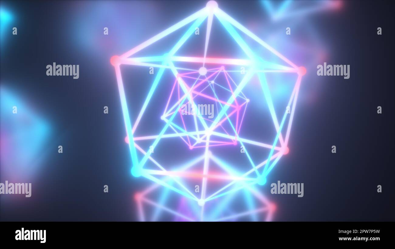 Neon molecular atom. Computer generated 3d render Stock Photo - Alamy
