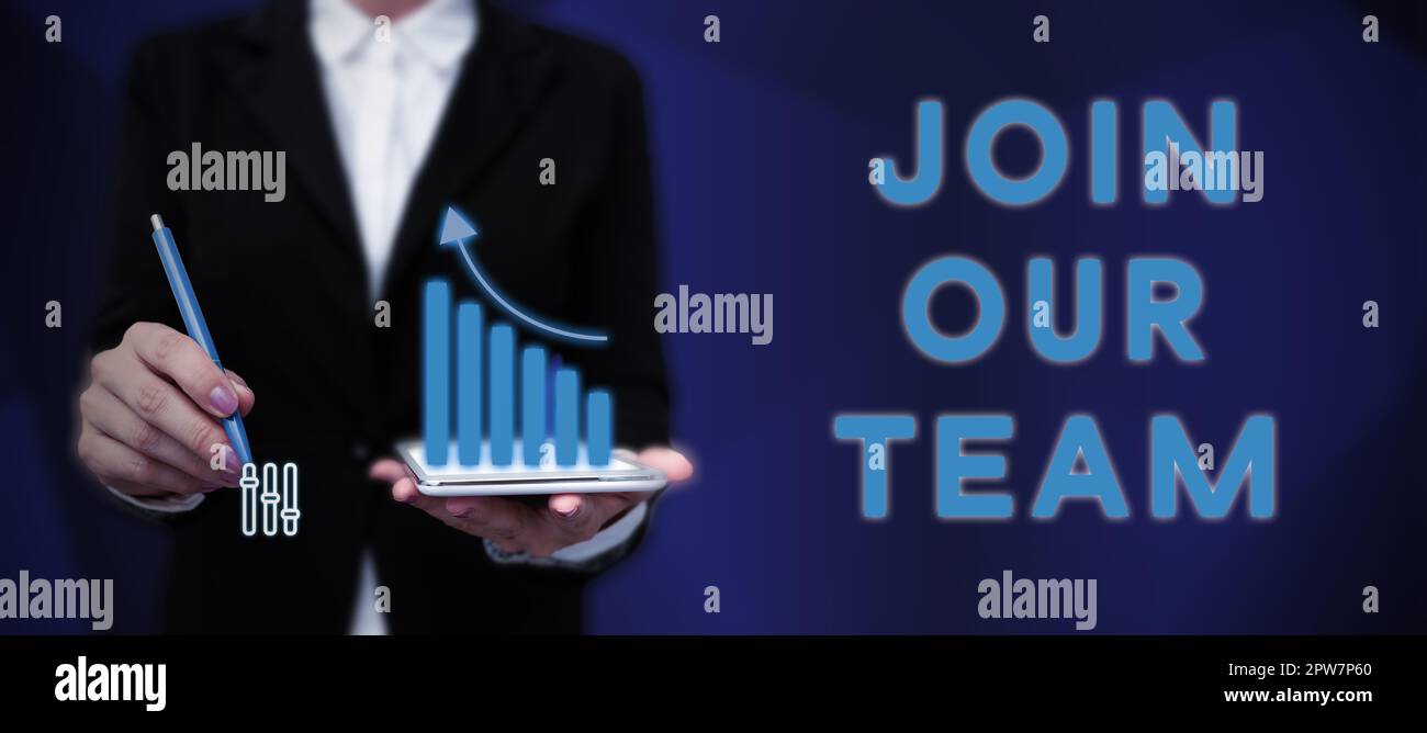 Text caption presenting Join Our Team, Conceptual photo Allied Associate Work with us New ...