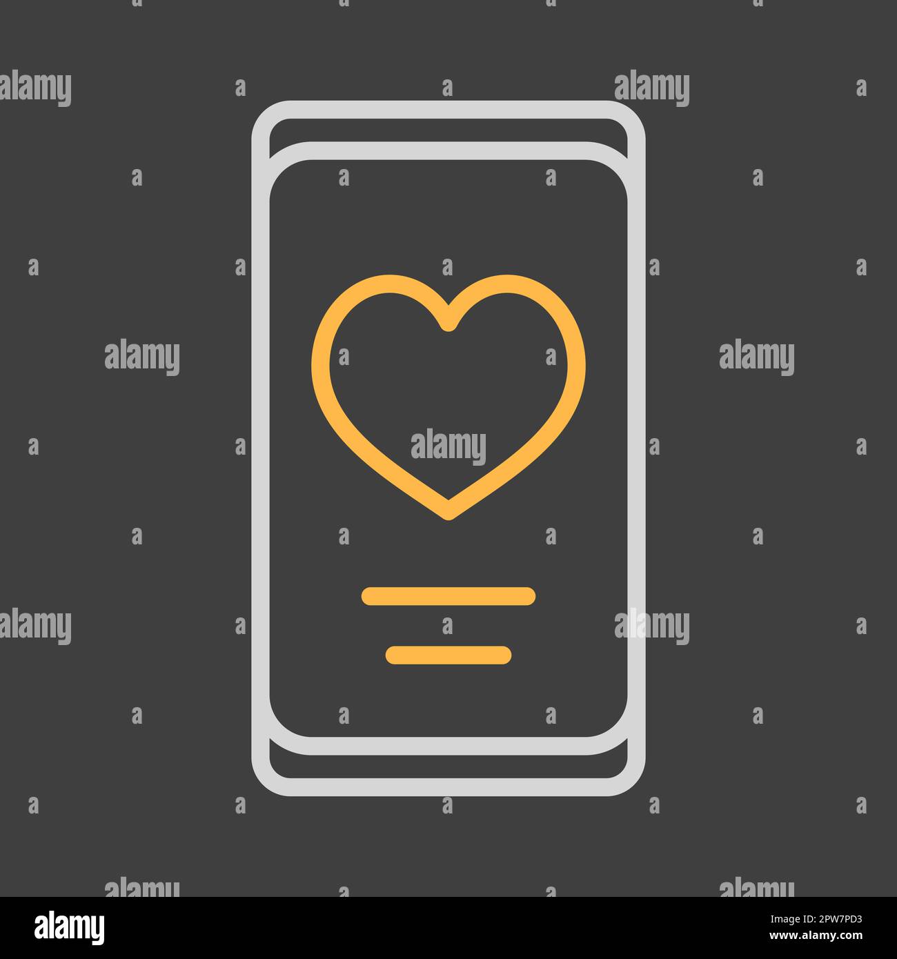 Heart smartphone icon, romantic telephone call Stock Vector Image & Art ...