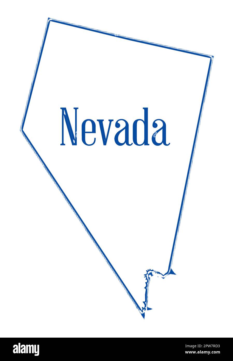 An outline map of the state of Nevada over a white background Stock ...