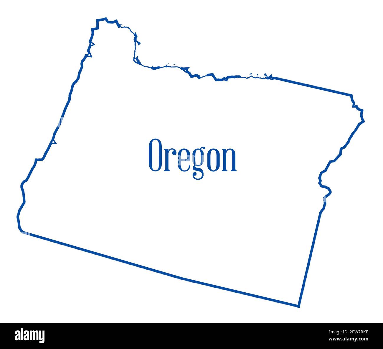 Outline map of the state of Oregon isolated Stock Photo - Alamy