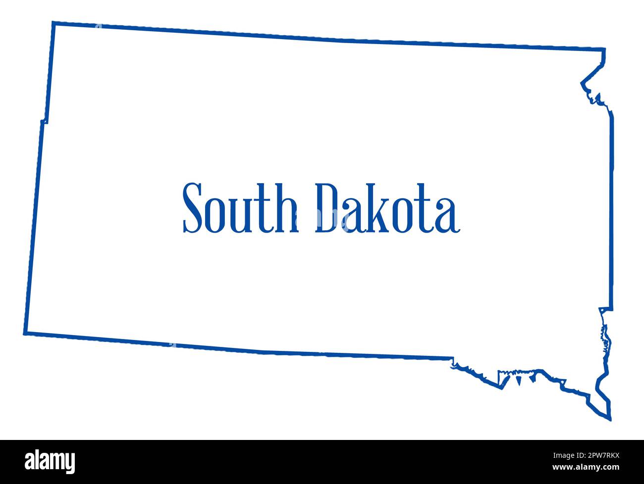 Outline map of the state of South Dakota isolated Stock Photo - Alamy