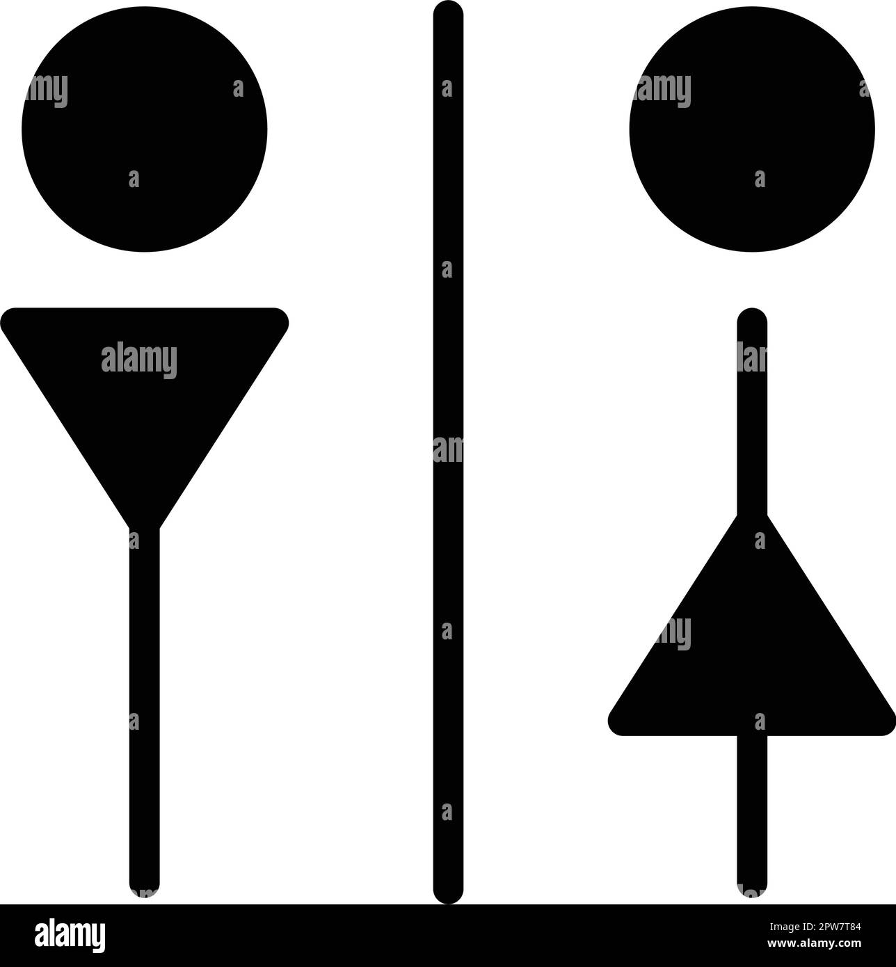 Toilet sign vector with man and woman restroom symbol in a glyph ...