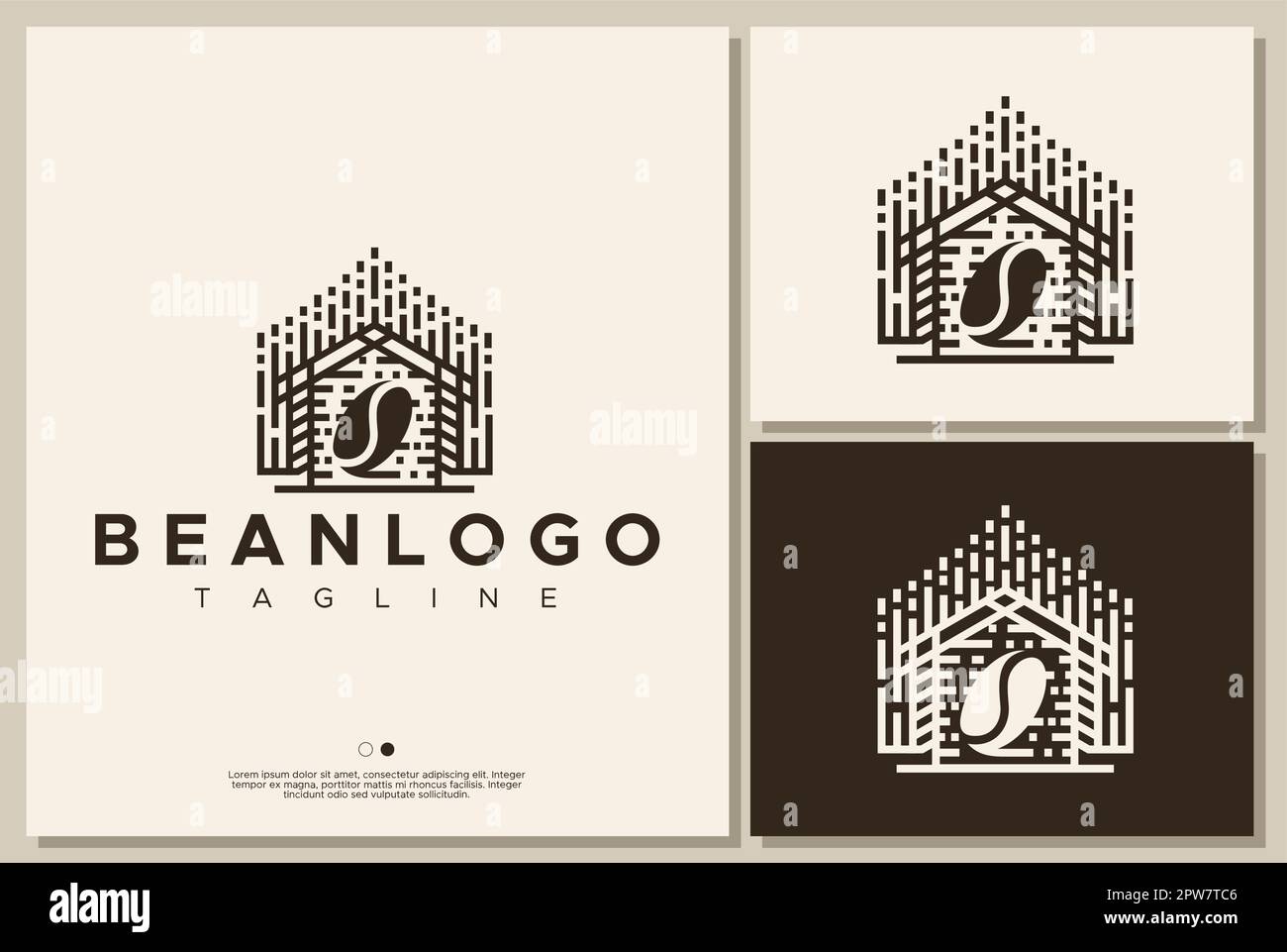 Bean cafe logo design template. Coffee bean logo vector Stock Vector Image & Art - Alamy