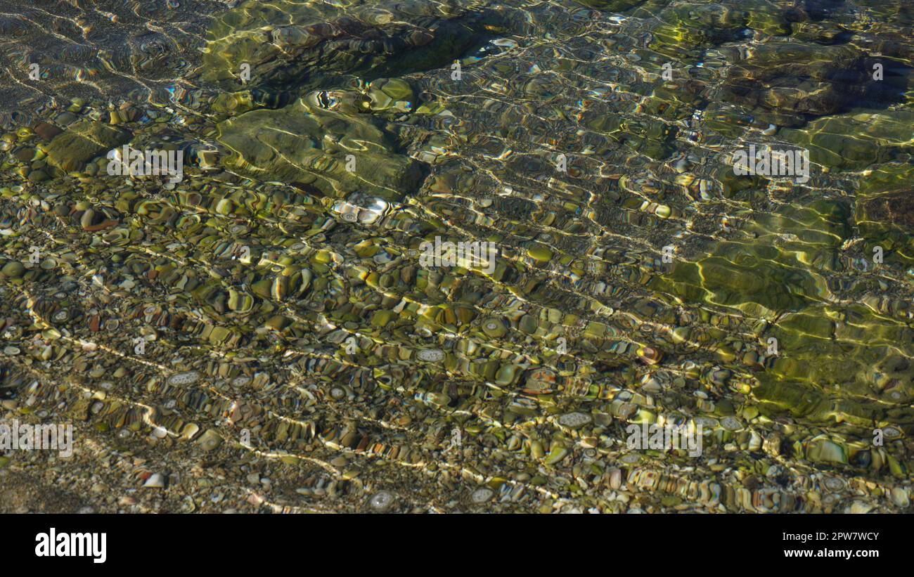 Light green water ripple background. Tranquil sea water Stock Photo - Alamy