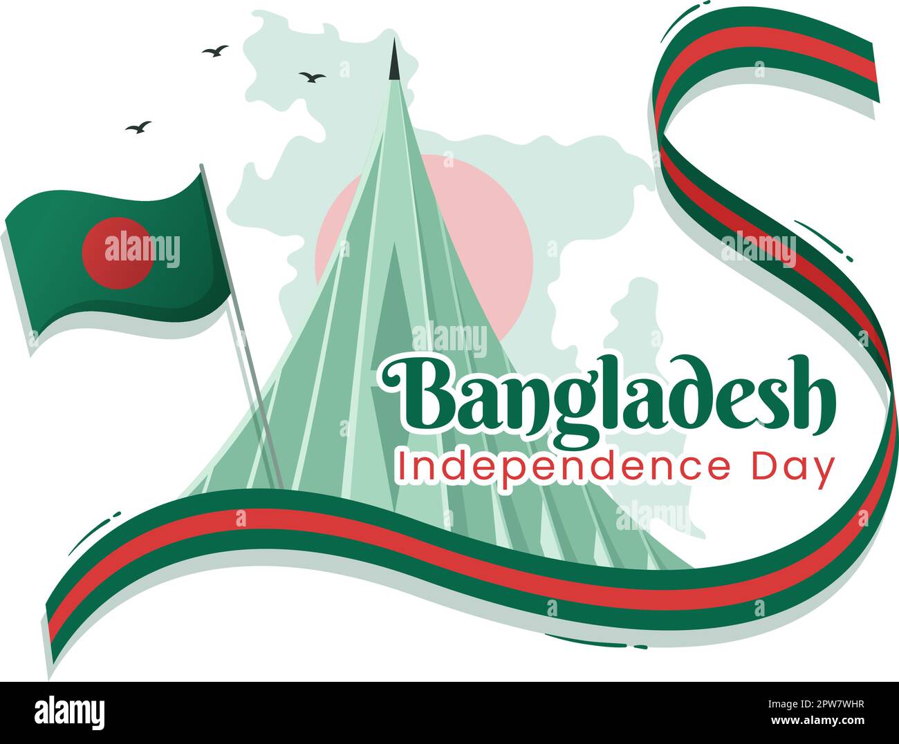 Happy Independence Day of Bangladesh on March 26th Illustration with ...