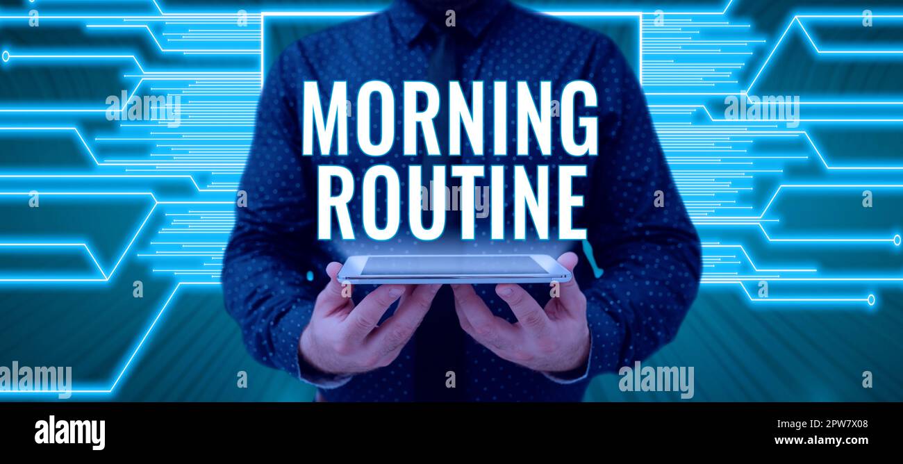 Conceptual display Morning Routine, Business concept initiation of ...