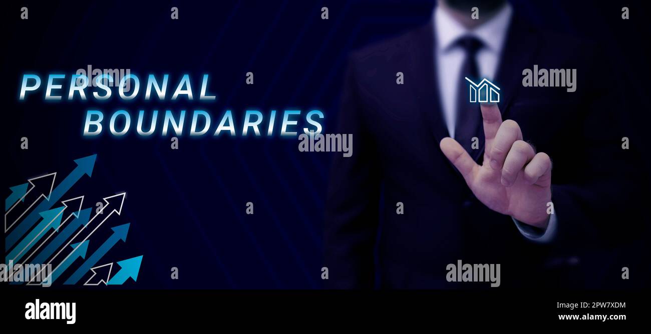 Sign displaying Personal Boundaries, Word Written on something that ...