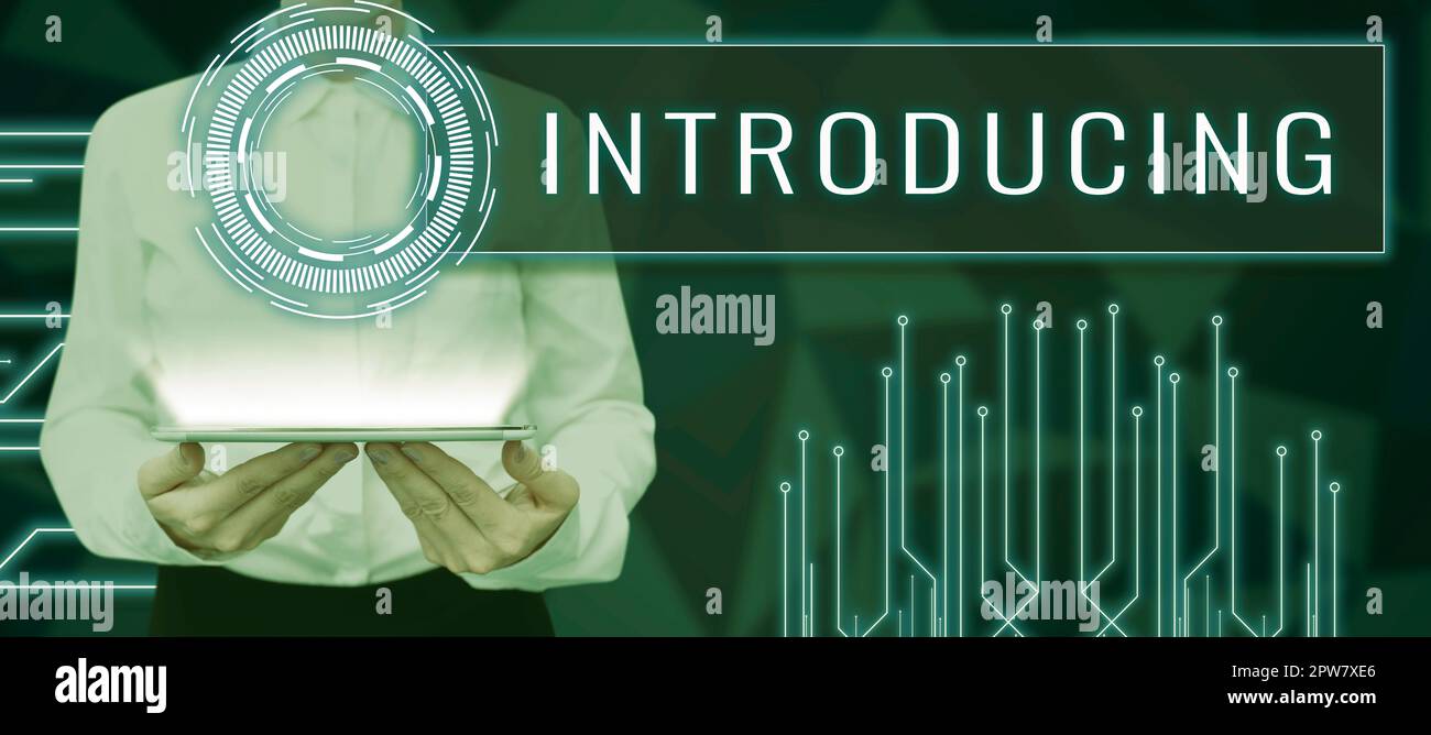 Hand writing sign Introducing, Conceptual photo Presenting a topic or ...