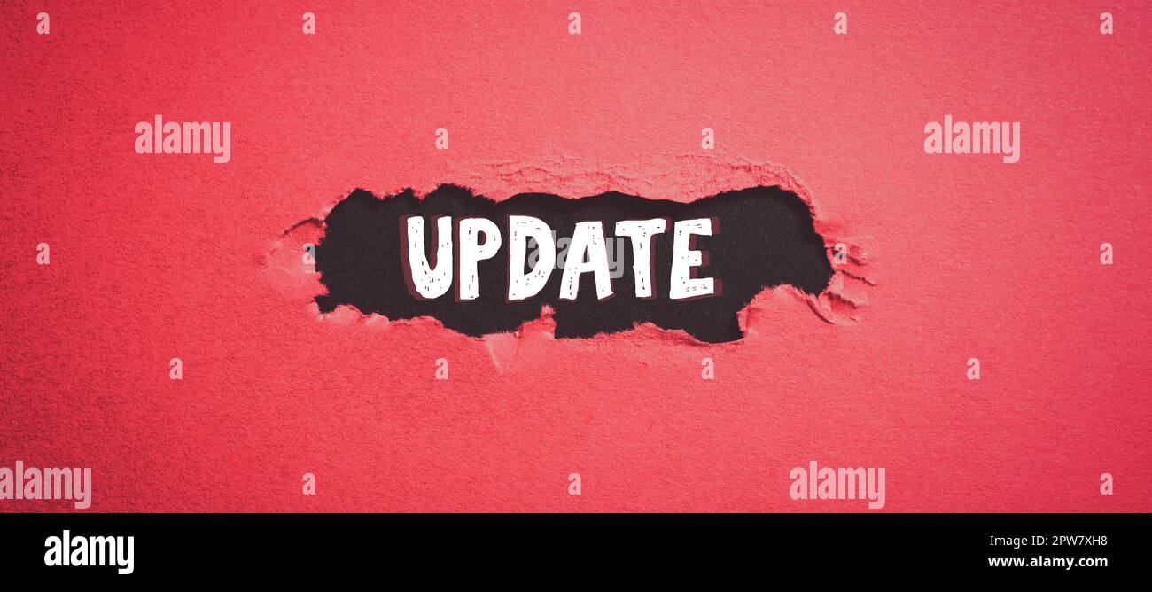 Text sign showing Update, Business showcase Up to date Make something ...