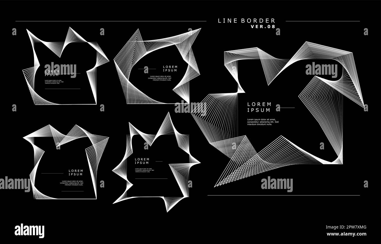 Abstract Lines Square Border Design Template Modern Square Lines Border Stock Vector Image