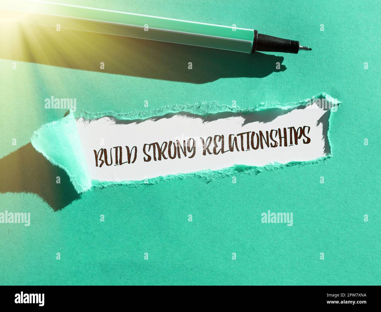 Writing Displaying Text Build Strong Relationships Business Concept Good Service For Great