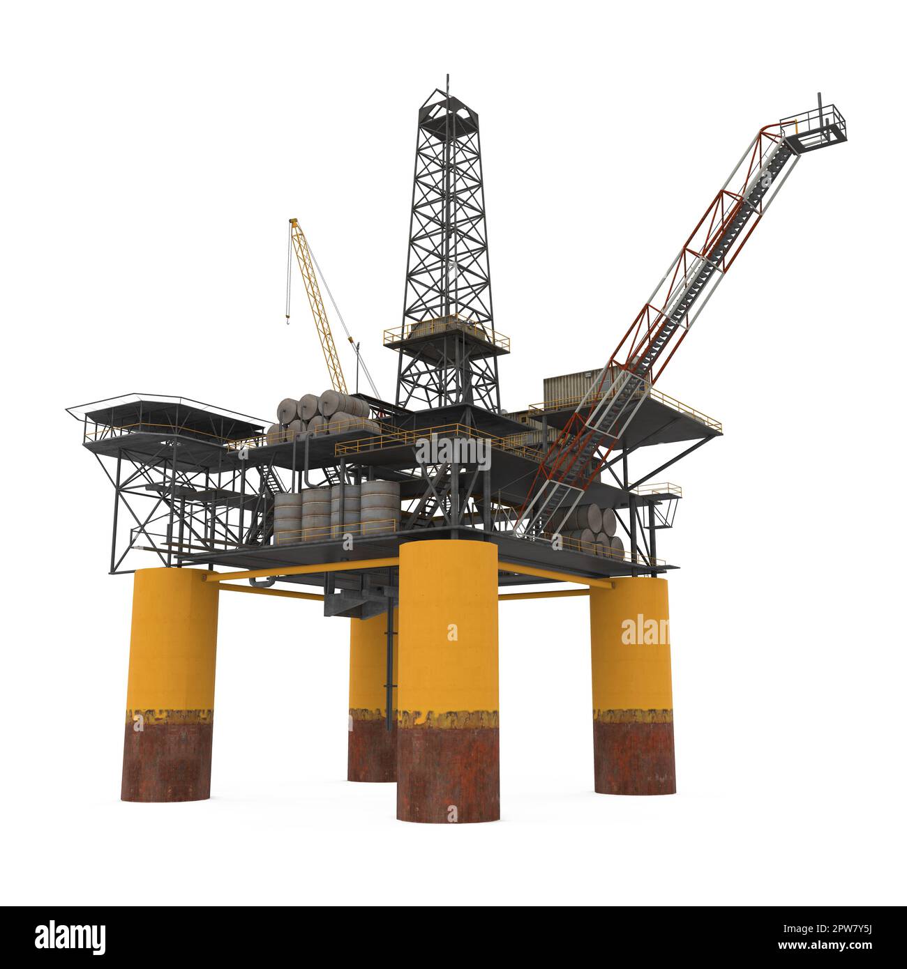 Oil Drilling Offshore Platform Isolated Stock Photo - Alamy