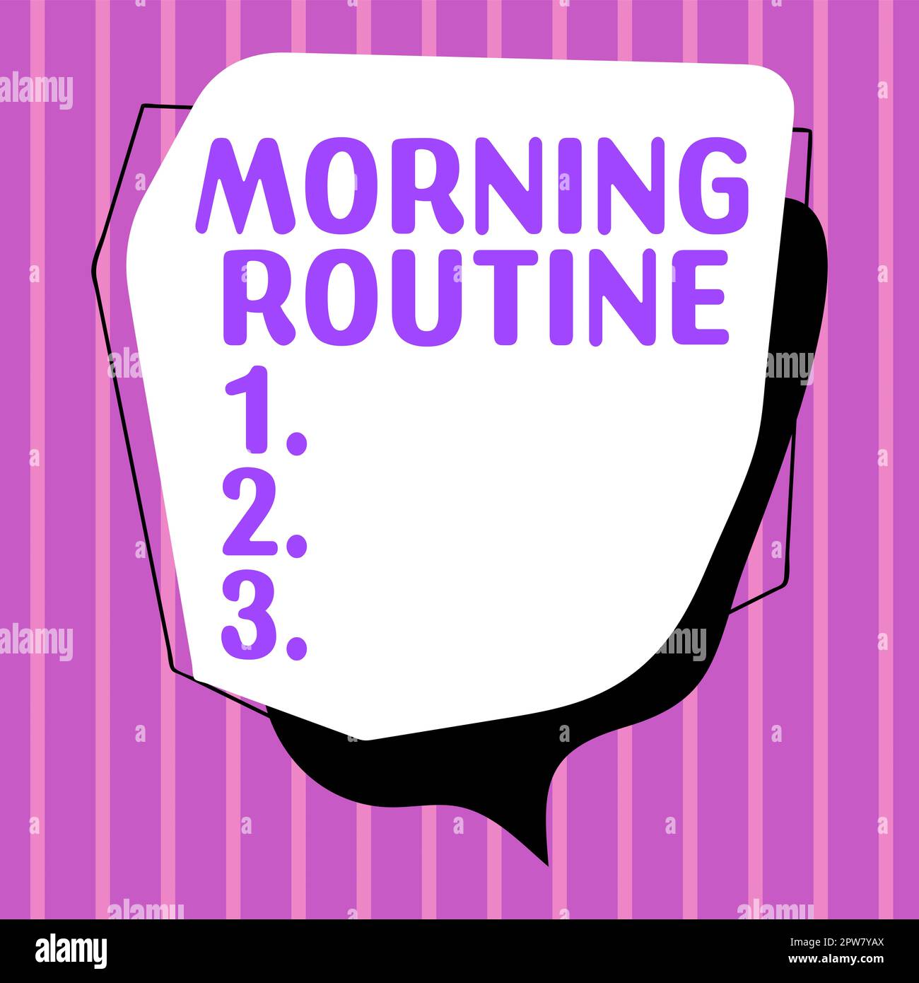 Text caption presenting Morning Routine, Business approach initiation ...