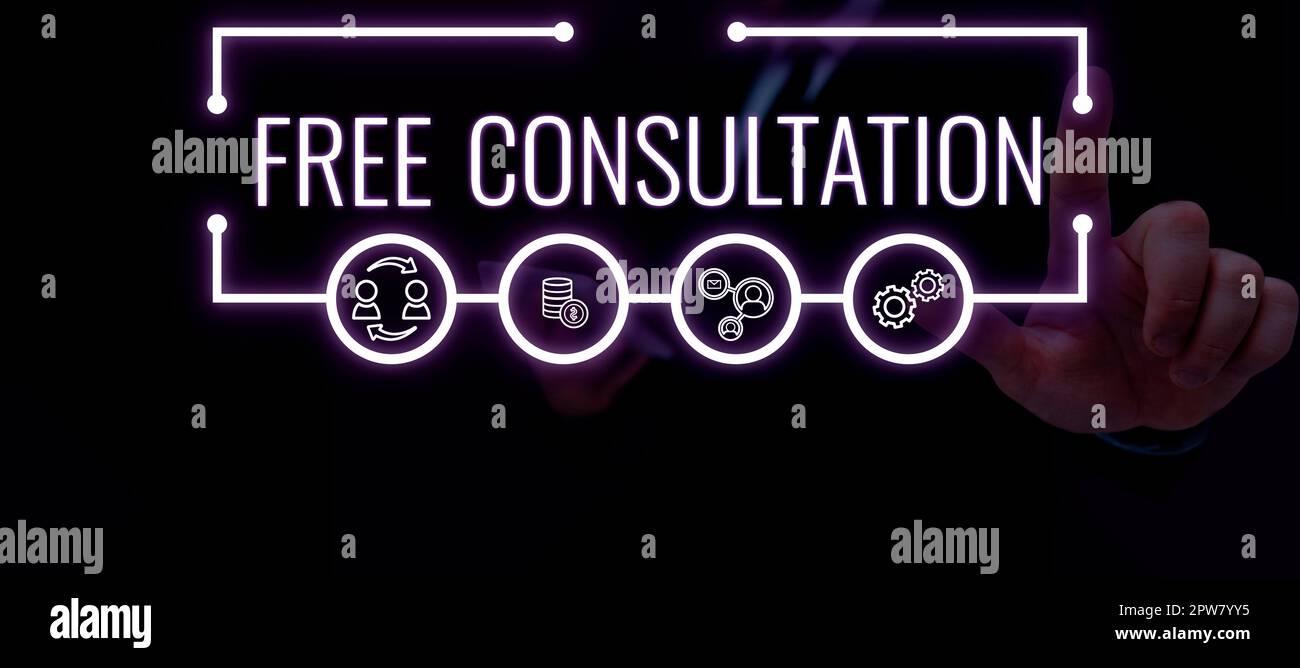 Inspiration showing sign Free Consultation, Business idea Giving ...