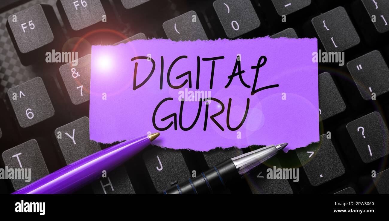 Writing displaying text Digital Guru, Business showcase teacher and ...