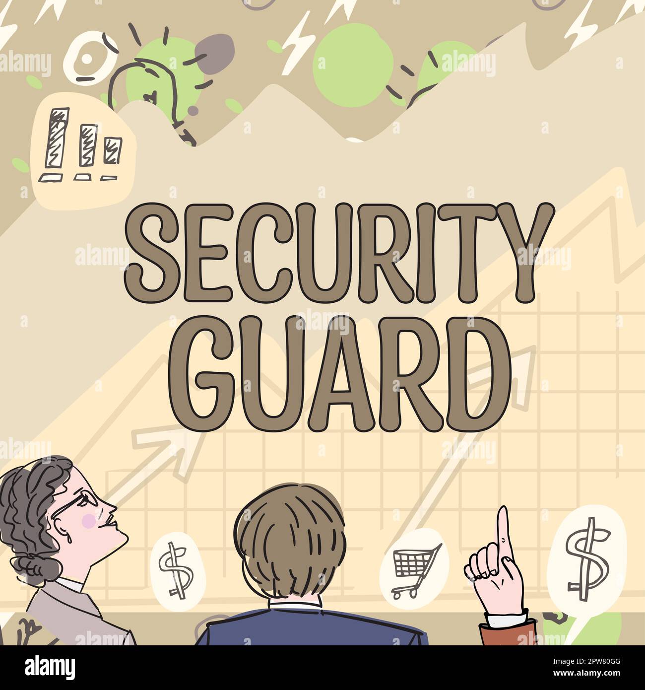 Inspiration showing sign Security Guard, Business idea tools used to ...