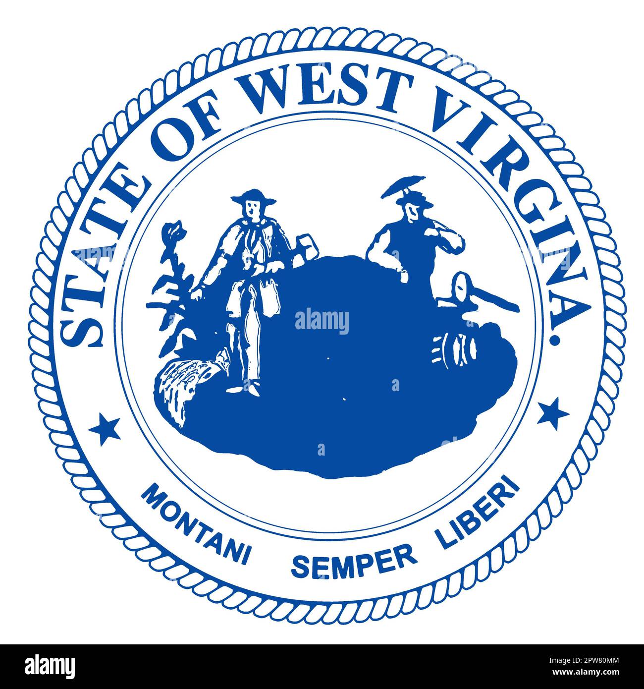 The state seal of West Virginia over a white background Stock Photo - Alamy