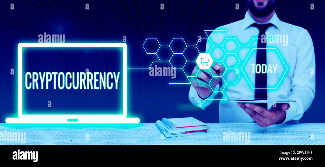 Writing displaying text Cryptocurrency, Concept meaning form of ...
