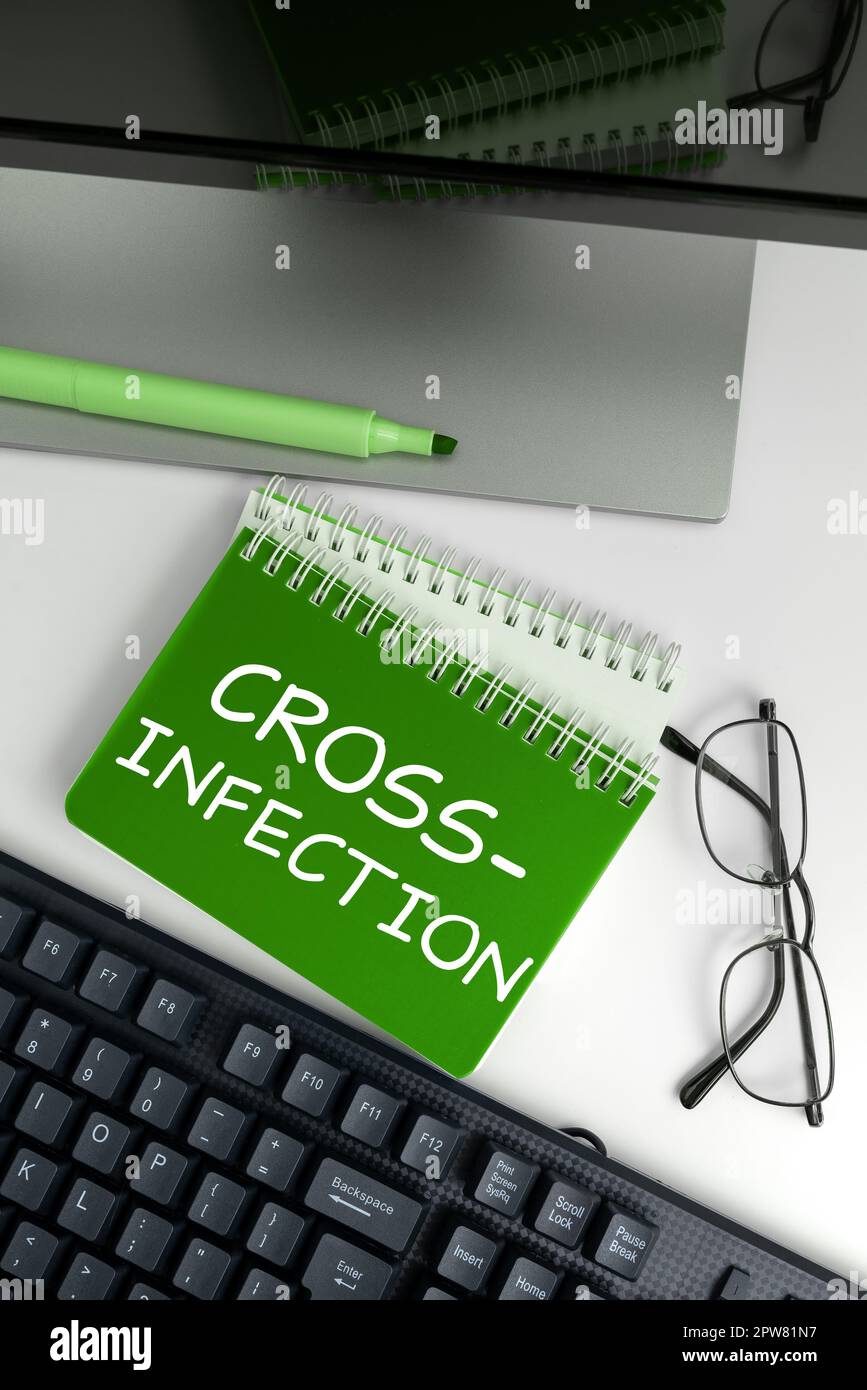 Hand writing sign Cross Infection, Business overview disease-causing ...