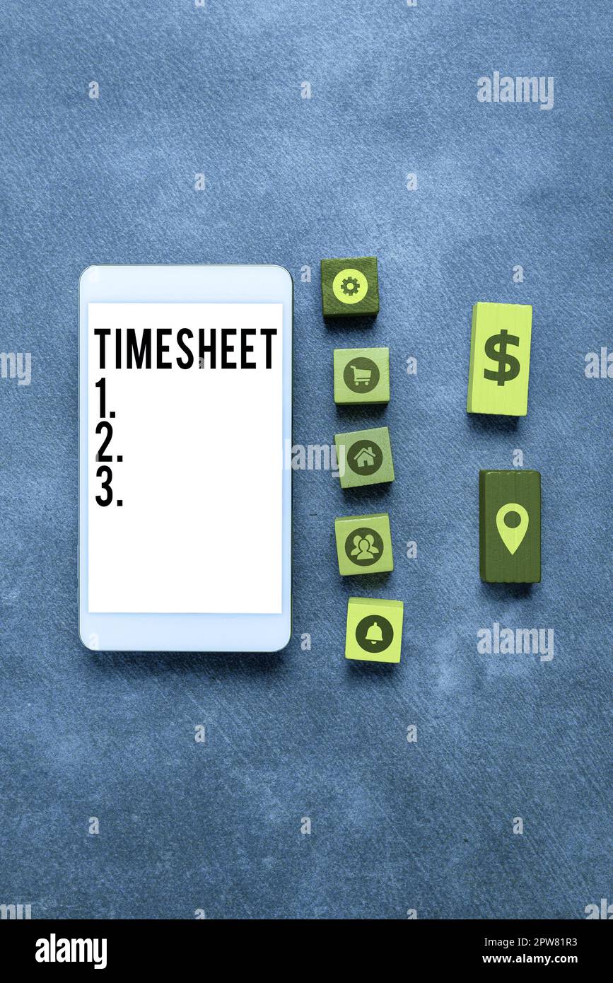 Conceptual caption Timesheet, Concept meaning graphical representation ...
