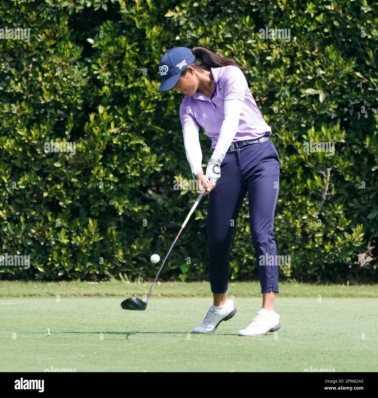 April 27, 2023: French professional golfer Celine Boutier tees off on ...