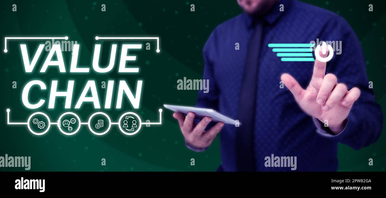 Text showing inspiration Value Chain, Word Written on Business ...