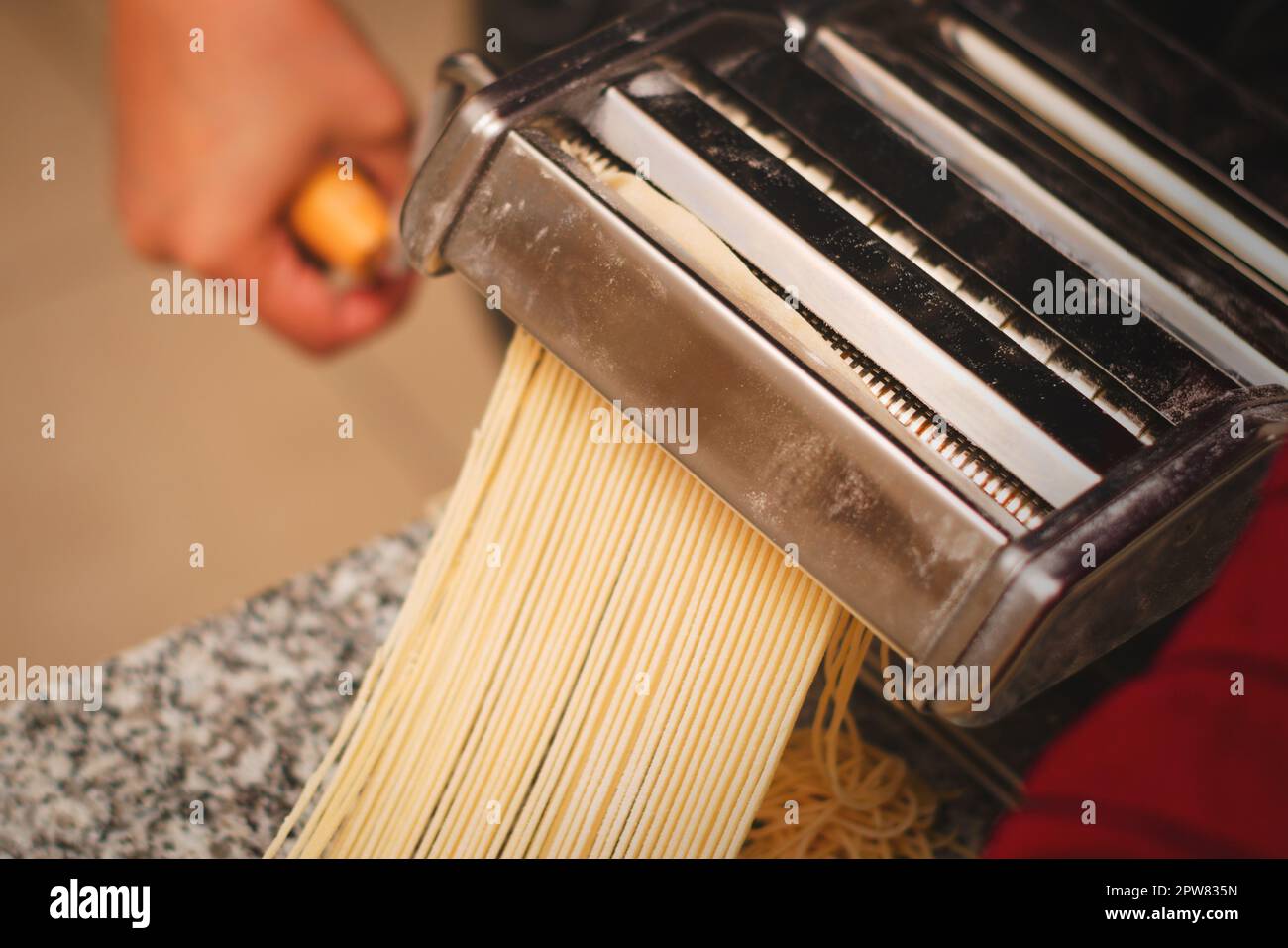 Homemade fresh pasta, traditional italian cuisine. Close up Stock Photo ...