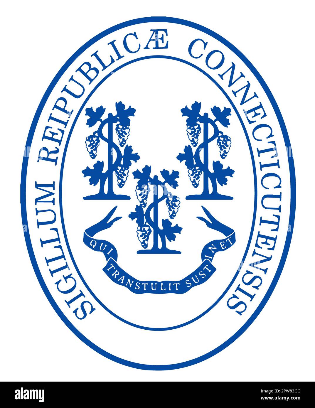 The seal of the USA state of Connecticut over a white background Stock ...