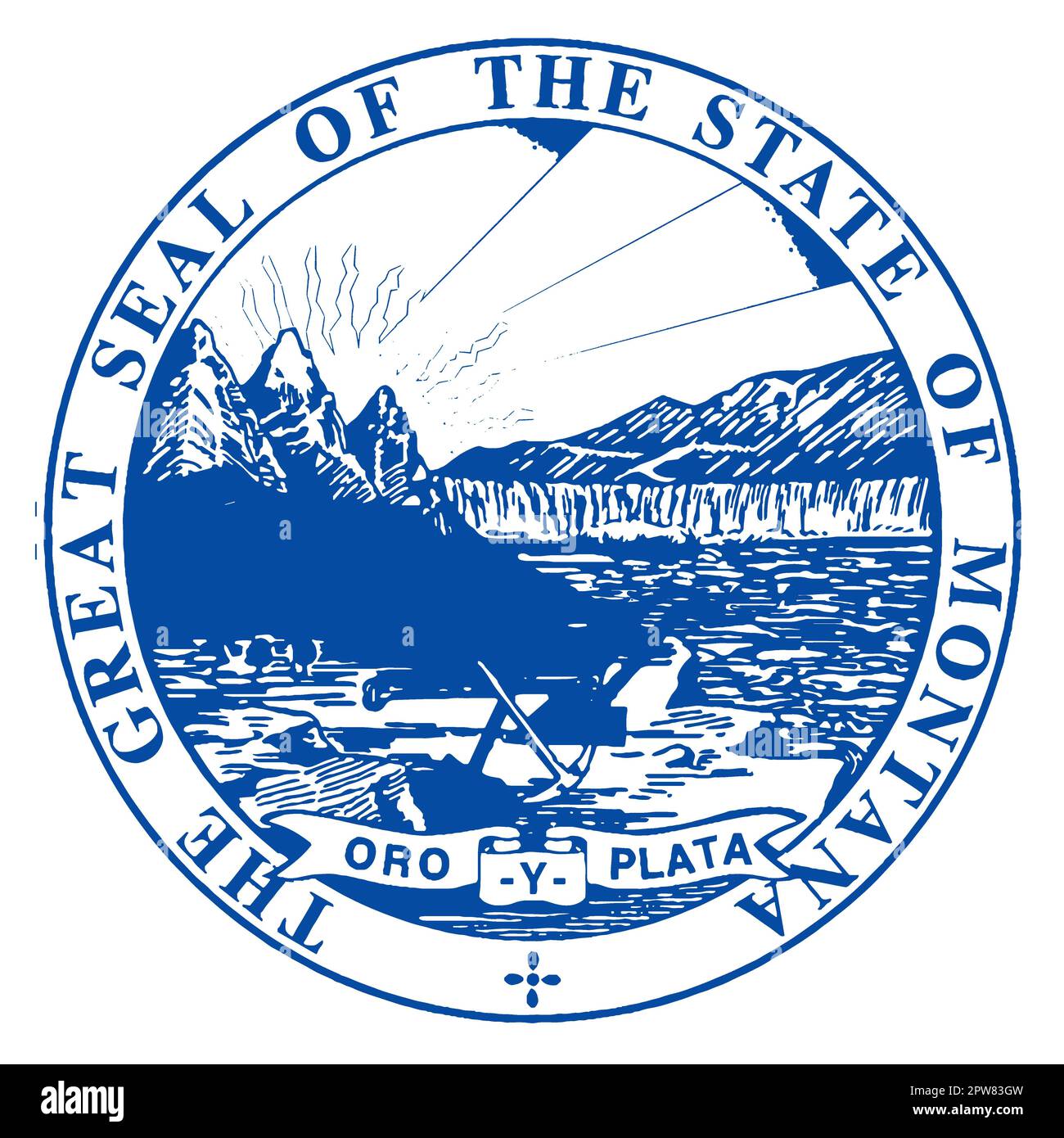 The state seal of Montana over a white background Stock Photo - Alamy