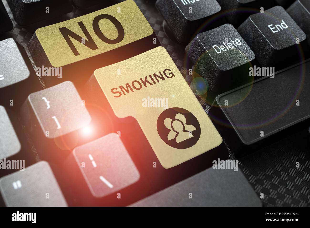 Hand writing sign No Smoking, Business overview using tobacco is ...