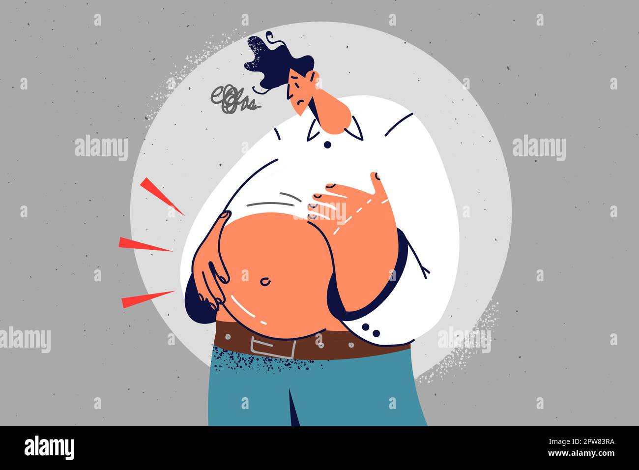 Big tummy belly Stock Vector Images - Alamy