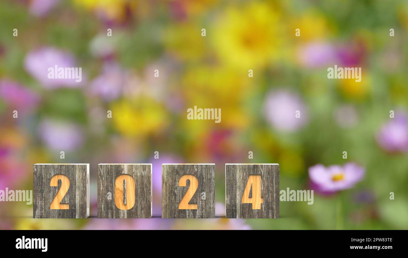 The 3d rendering of wording 2024 with nice backbround view Stock Photo ...