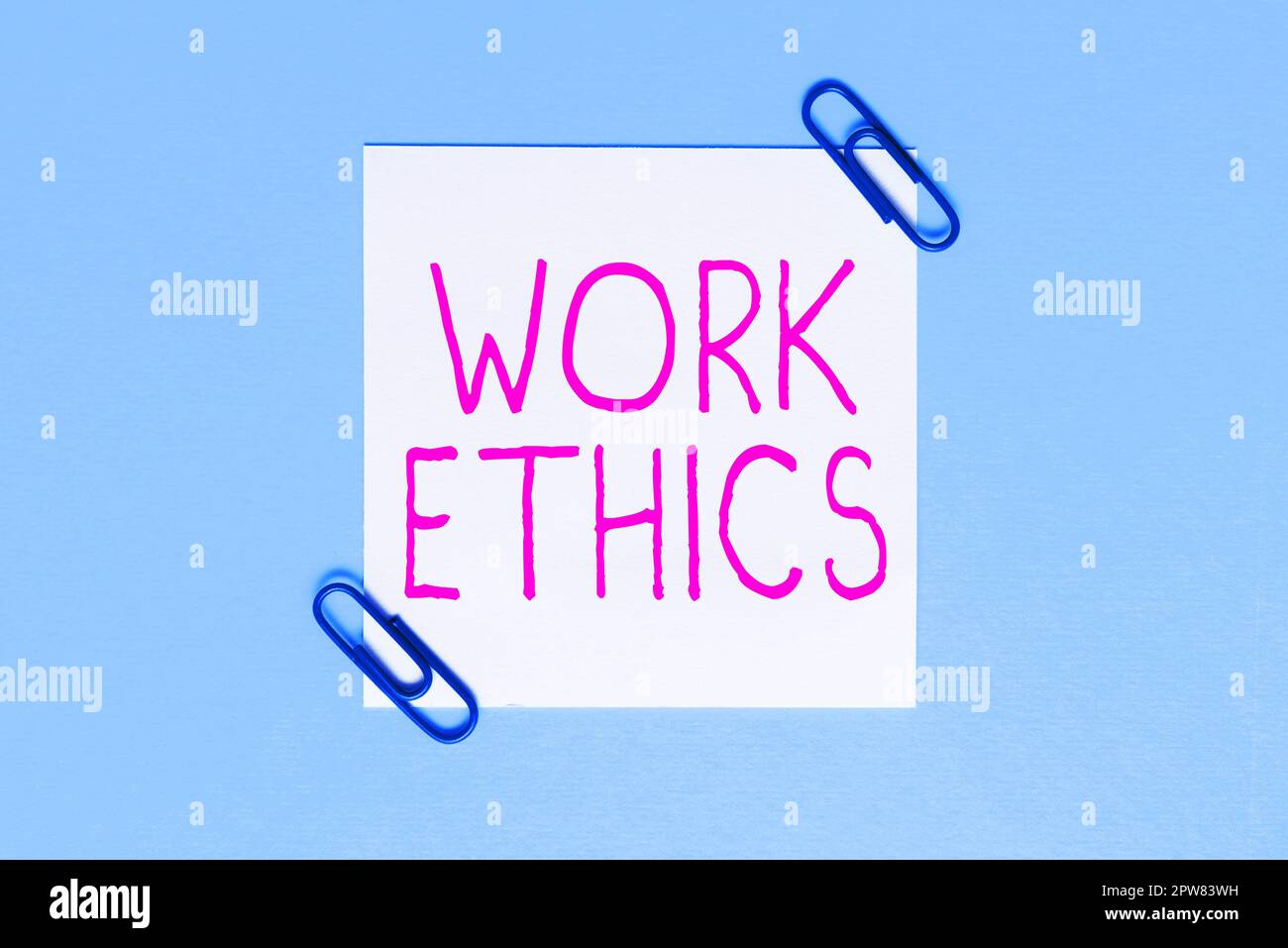 Text caption presenting Work Ethics, Word for A set of values centered ...