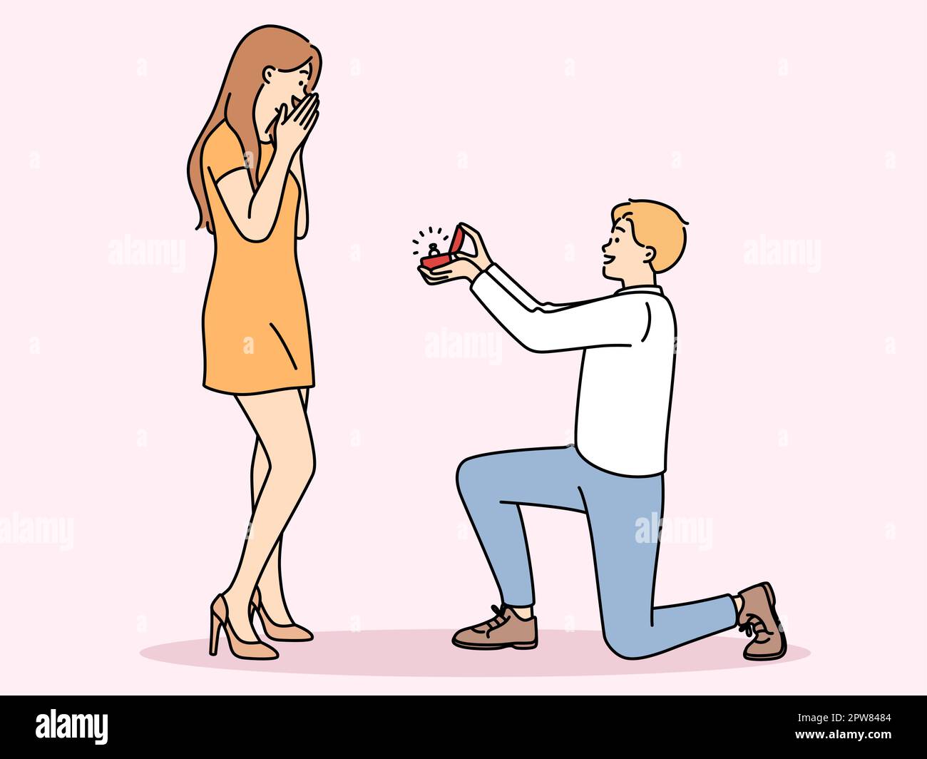 Kneeling Husband Stock Vector Images Alamy