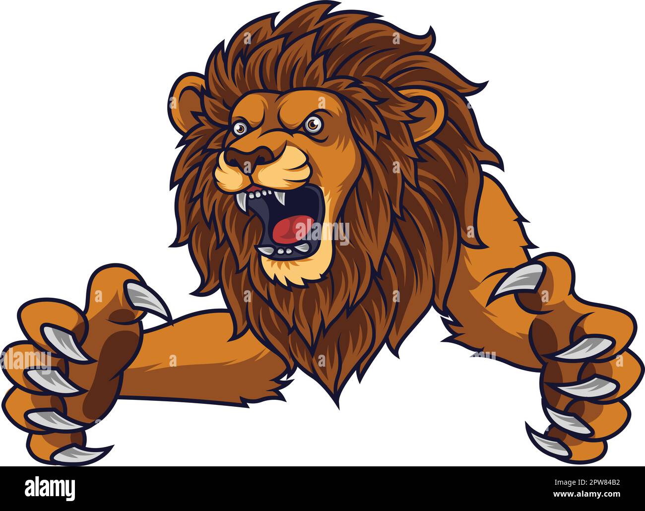 Angry leaping lion Stock Vector Image & Art - Alamy