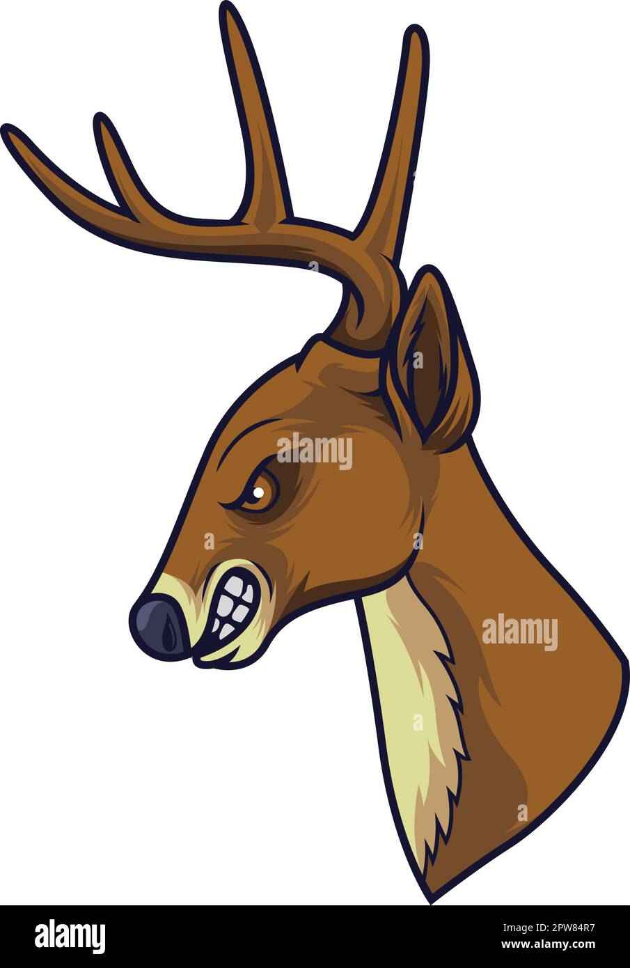 Angry deer head mascot Stock Vector Image & Art - Alamy