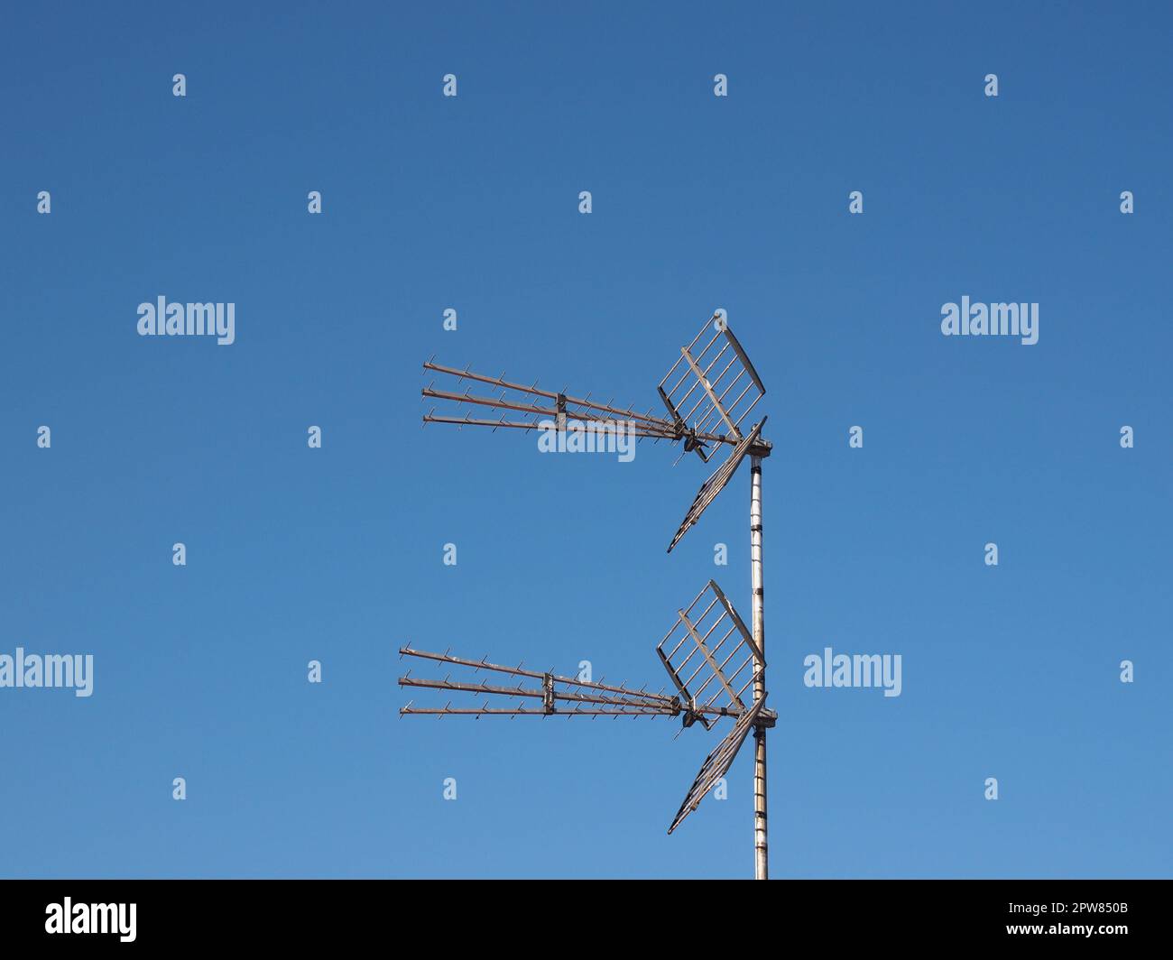 aerial aka antenna for terrestrial tv reception Stock Photo - Alamy