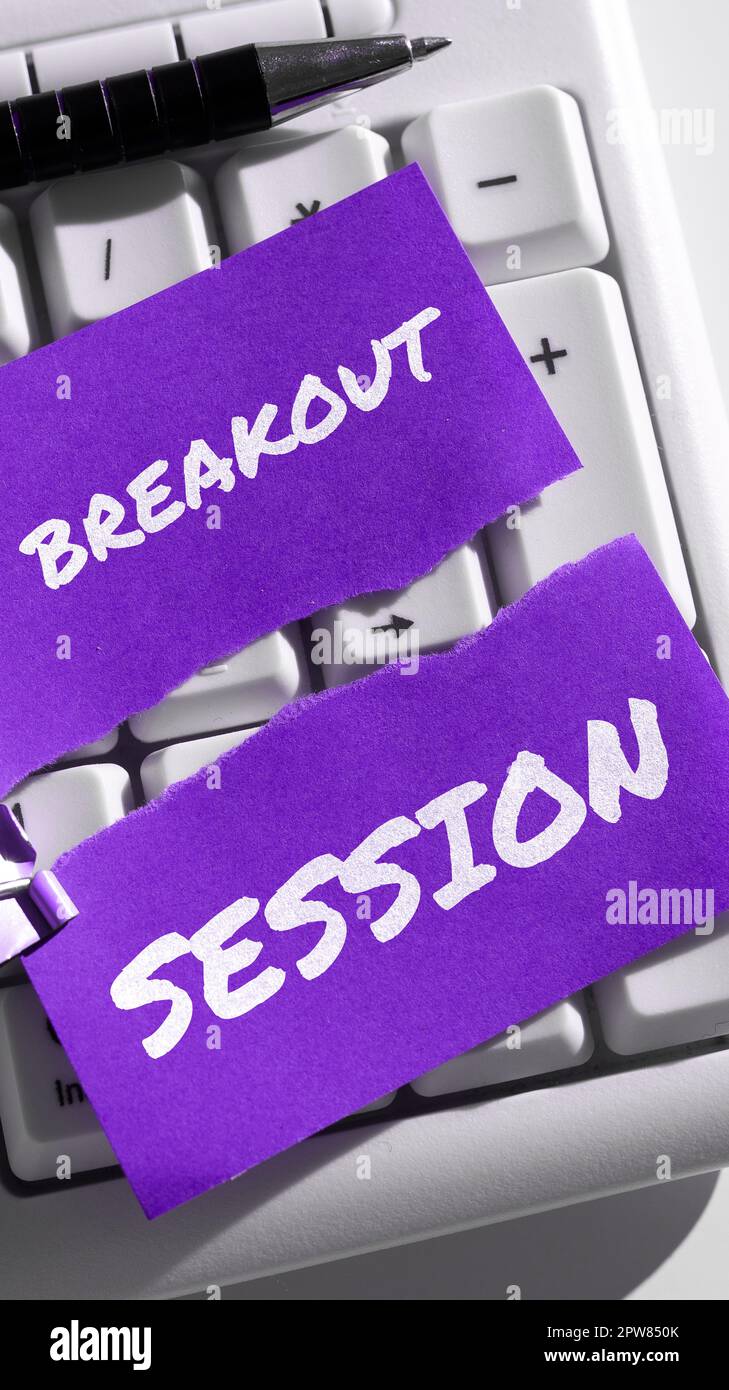 Text caption presenting Breakout Session, Business showcase workshop ... Text caption presenting Breakout Session, Business showcase workshop ...