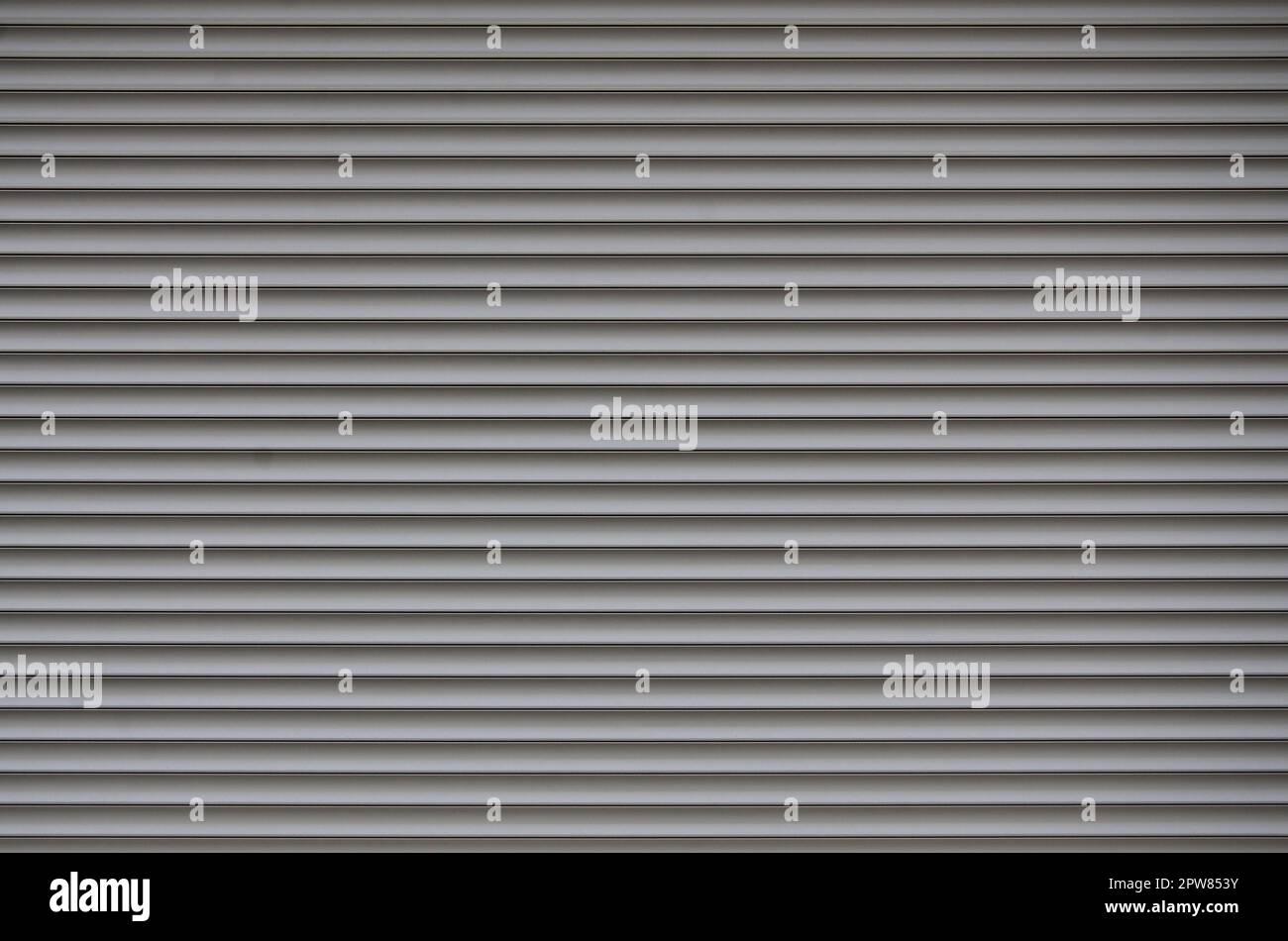 The texture of corrugated metal sheet, white or grey slide door. Old ...