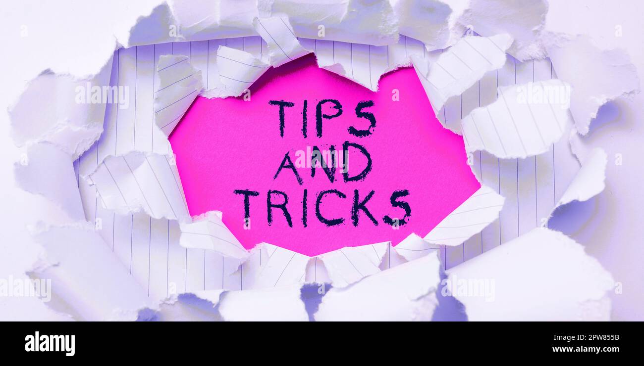 Sign displaying Tips And Tricks, Business concept helpful advices that ...