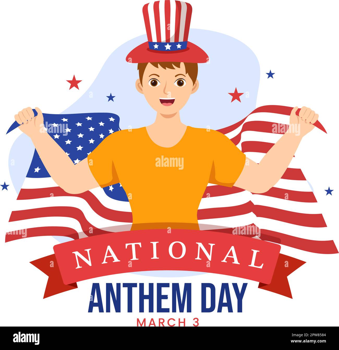 National Anthem Day on March 3 Illustration with United States of ...